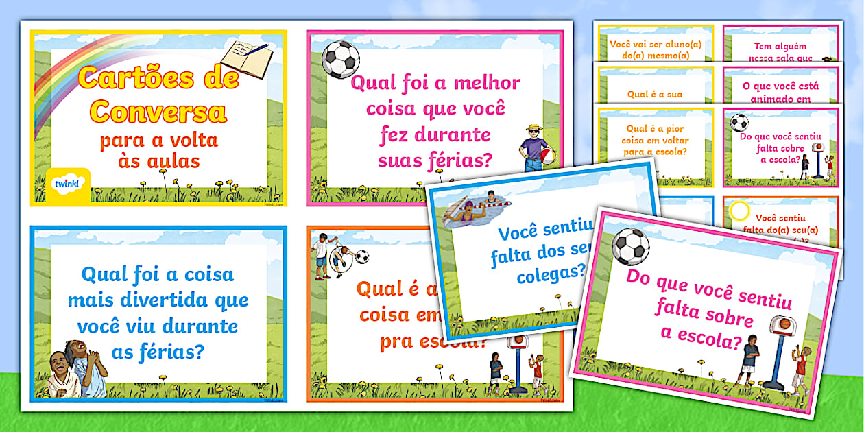 Cartões de conversa {para} volta às aulas