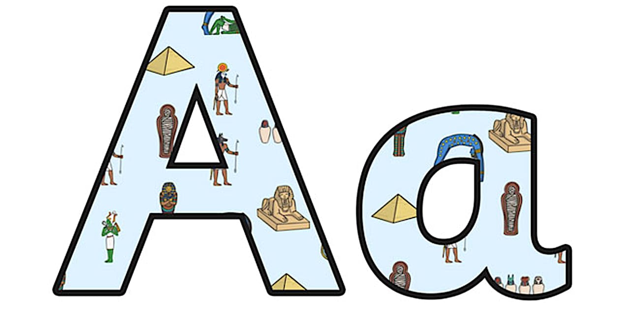 Cursive Ancient Egypt Lowercase Display Lettering - Twinkl