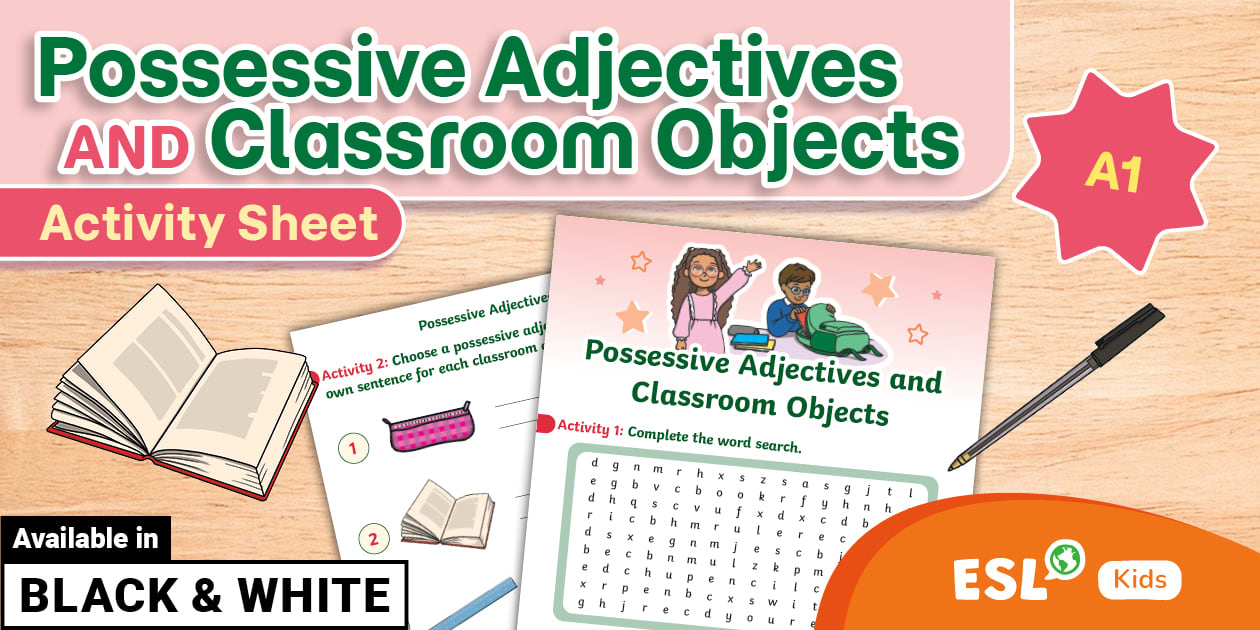 ESL Possessive Adjectives Activity Sheet for Kids