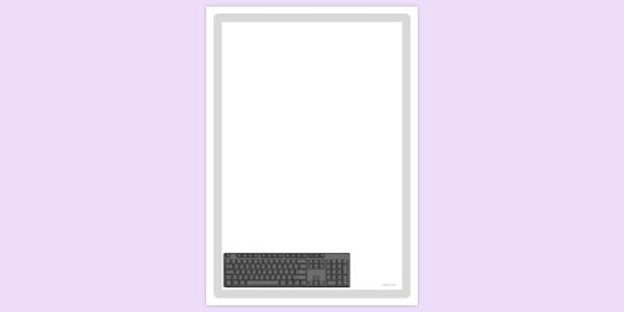 Simple Blank Long Grey Keyboard Page Border | Page Borders