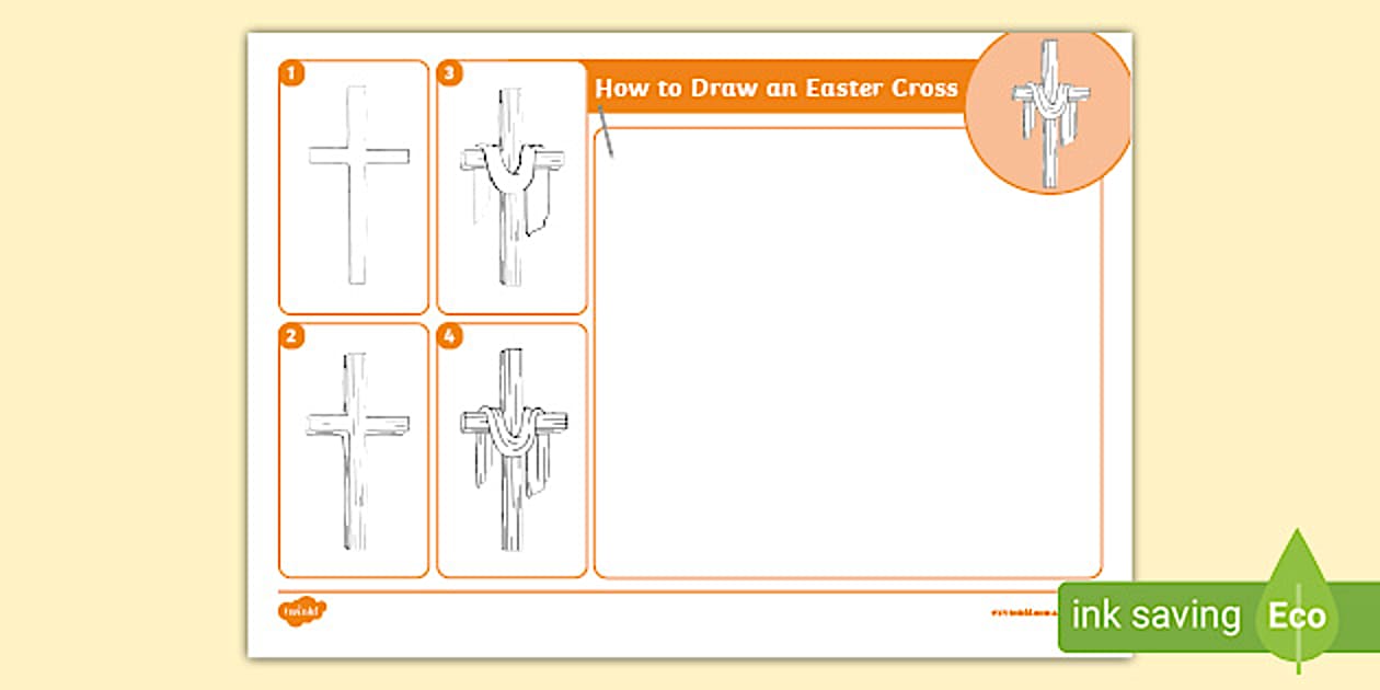 How to Draw an Easter Cross (teacher made) - Twinkl