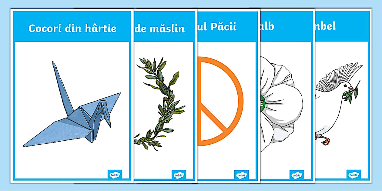 Ziua Păcii: Simbolurile păcii – Planșe cu vocabular