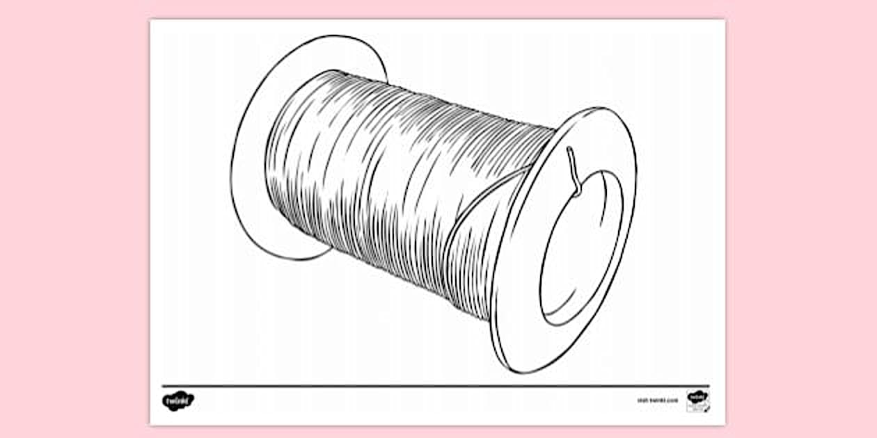 Reel of Copper Wire Colouring | Colouring Sheets - Twinkl