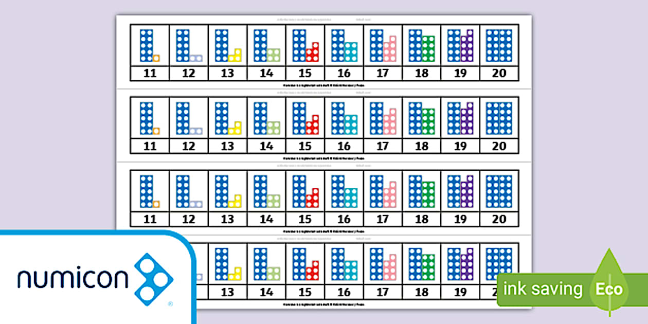 11 to 20 Numicon Shapes Number Track - Twinkl
