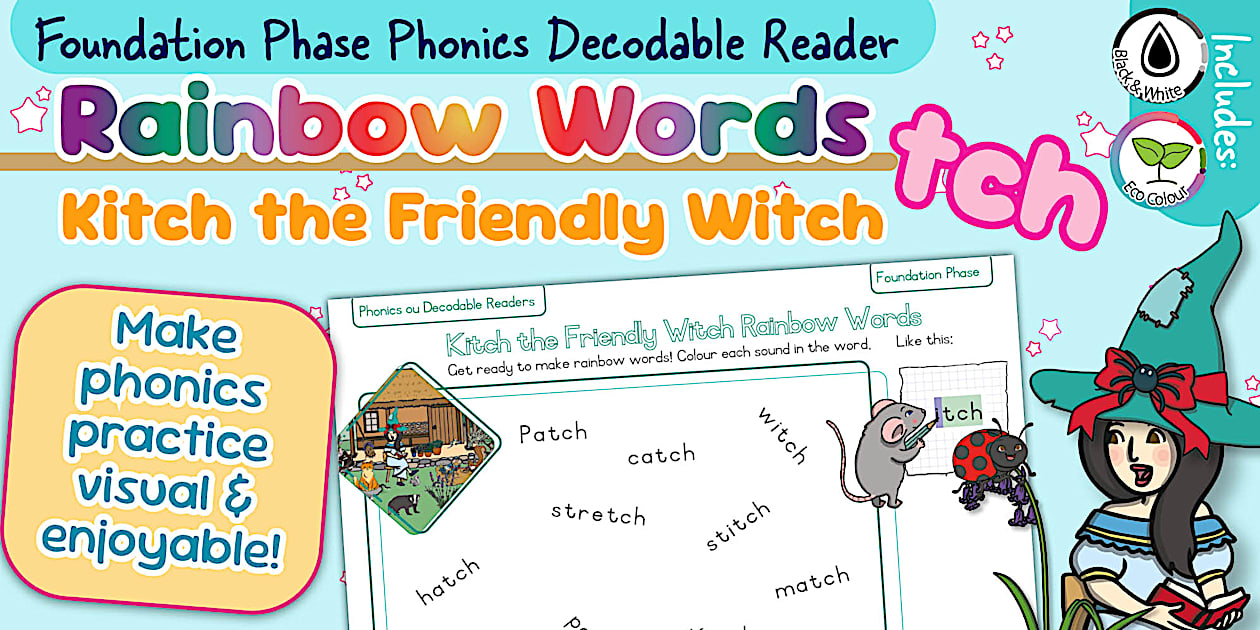 FP Phonics - tch - Rainbow Words - Kitch the Friendly Witch