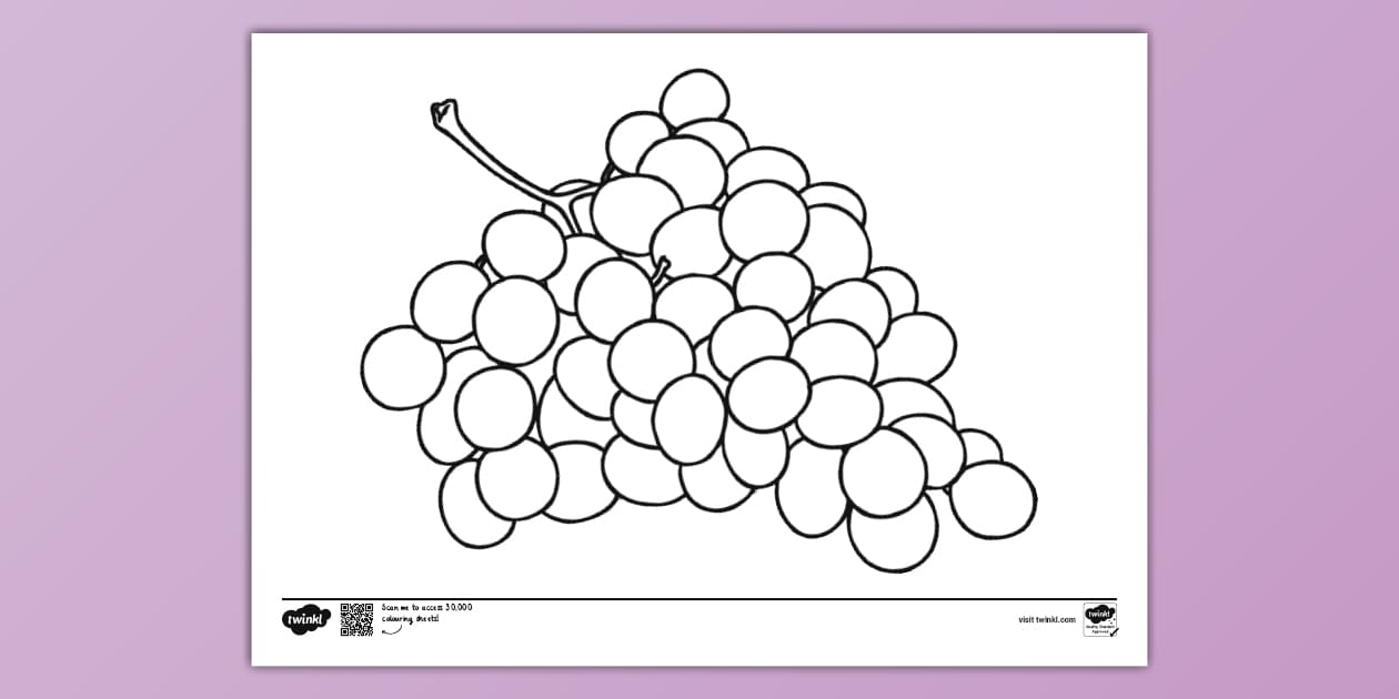 Grapes Colouring Sheet | Colouring Sheets | Primary Twinkl