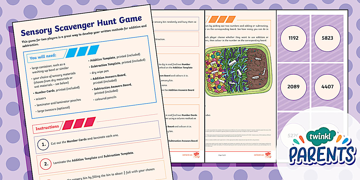 SEND Maths Support: Sensory Scavenger Hunt Game (Year 4 Level)