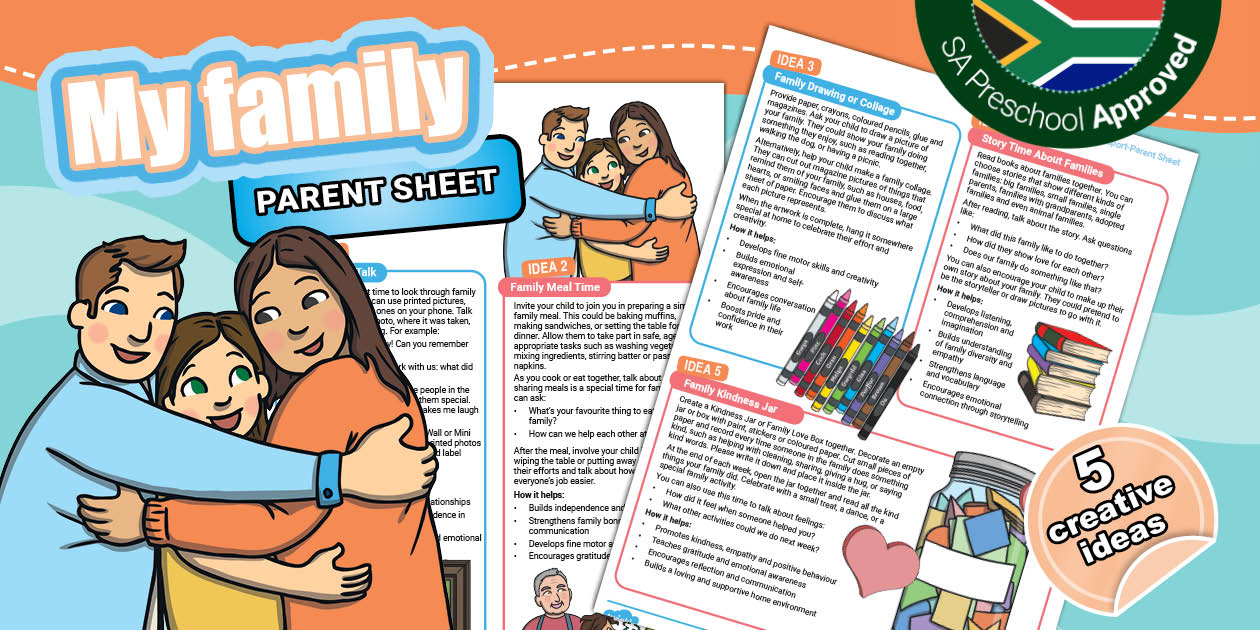 Preschool: My Family: Parent Sheet