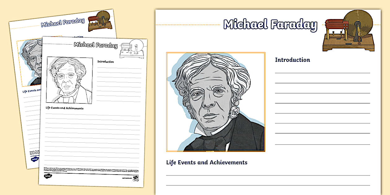Michael Faraday Biography Template (teacher made) - Twinkl