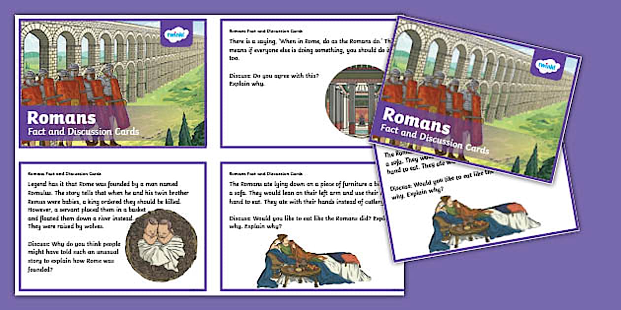 KS2 Romans Fact and Discussion Cards - Twinkl