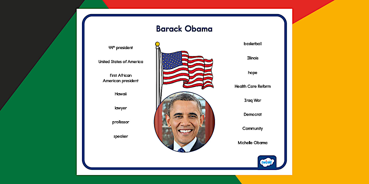 Printable Barack Obama Word Mat for Kids | Twinkl USA
