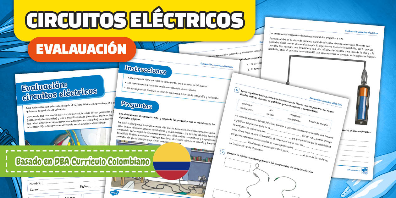 Guía de Evaluación: Circuitos Eléctricos - Twinkl Colombia