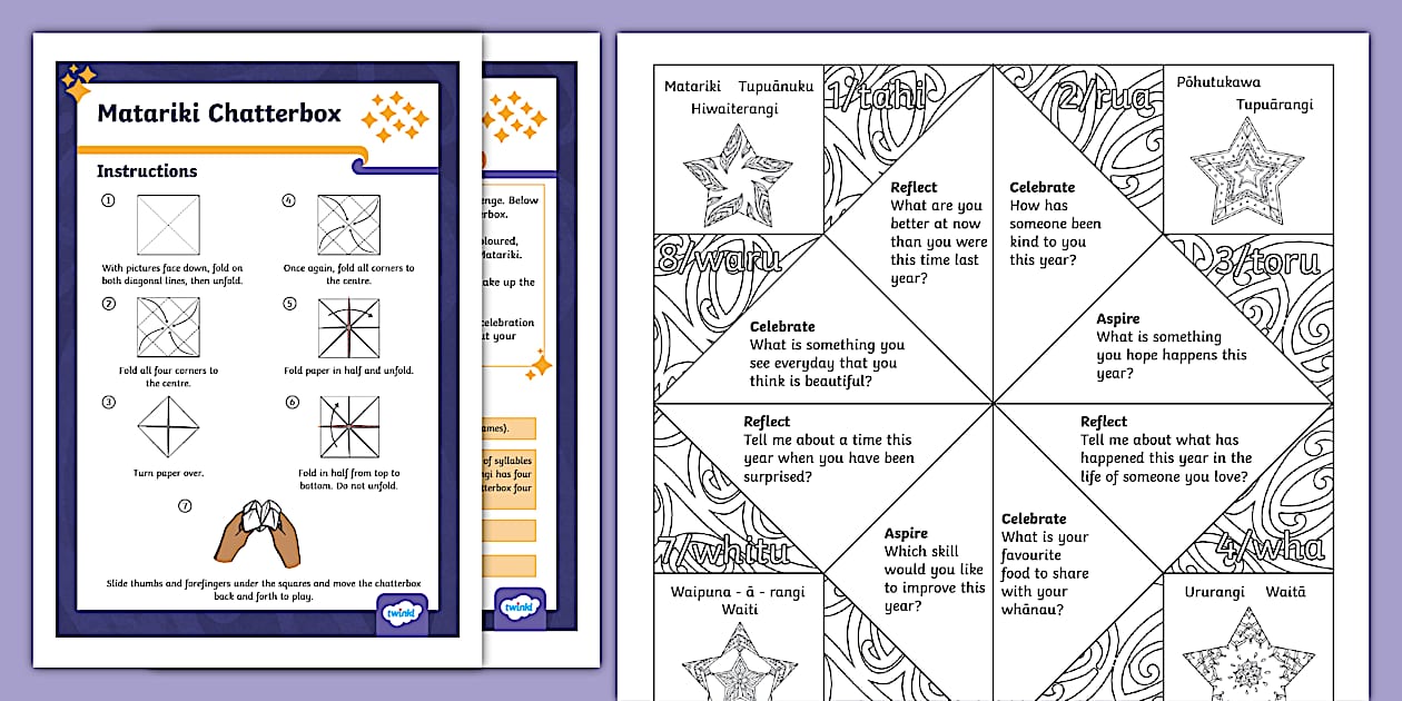 Matariki Chatterbox Template