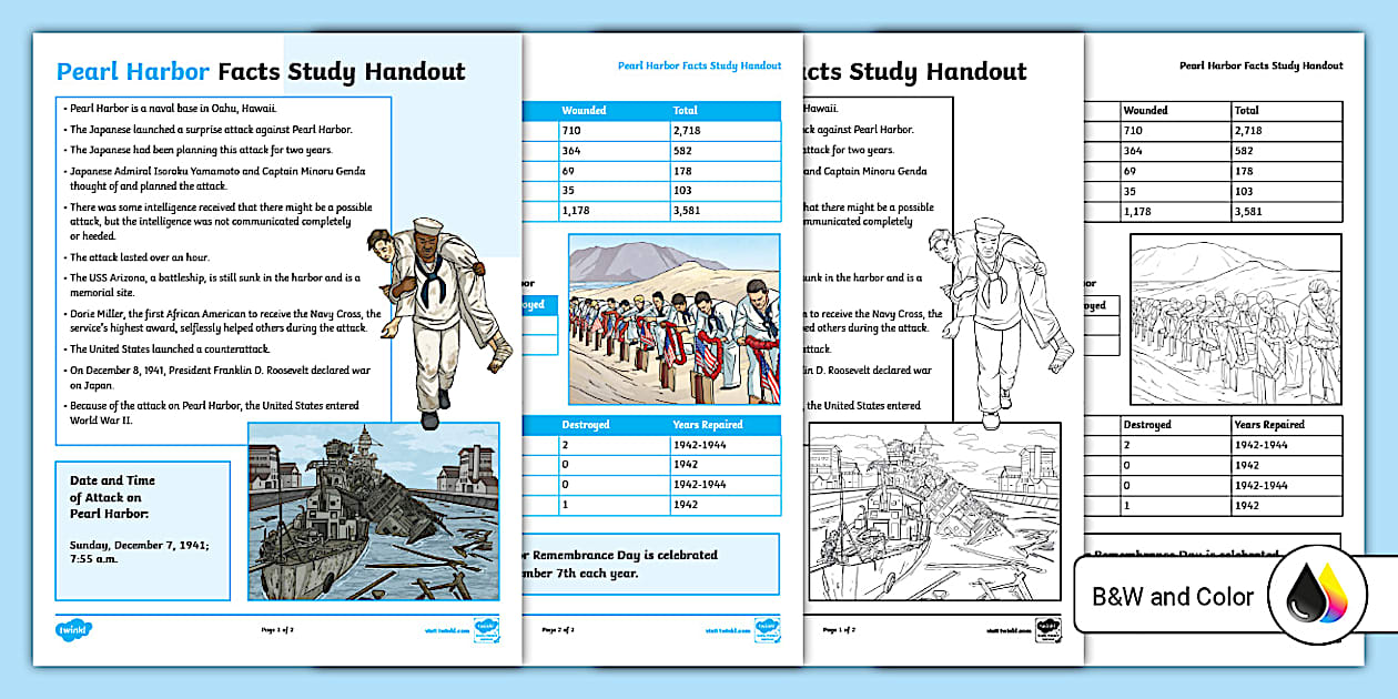 Pearl Harbor Fact Sheet | Social Studies | Twinkl USA