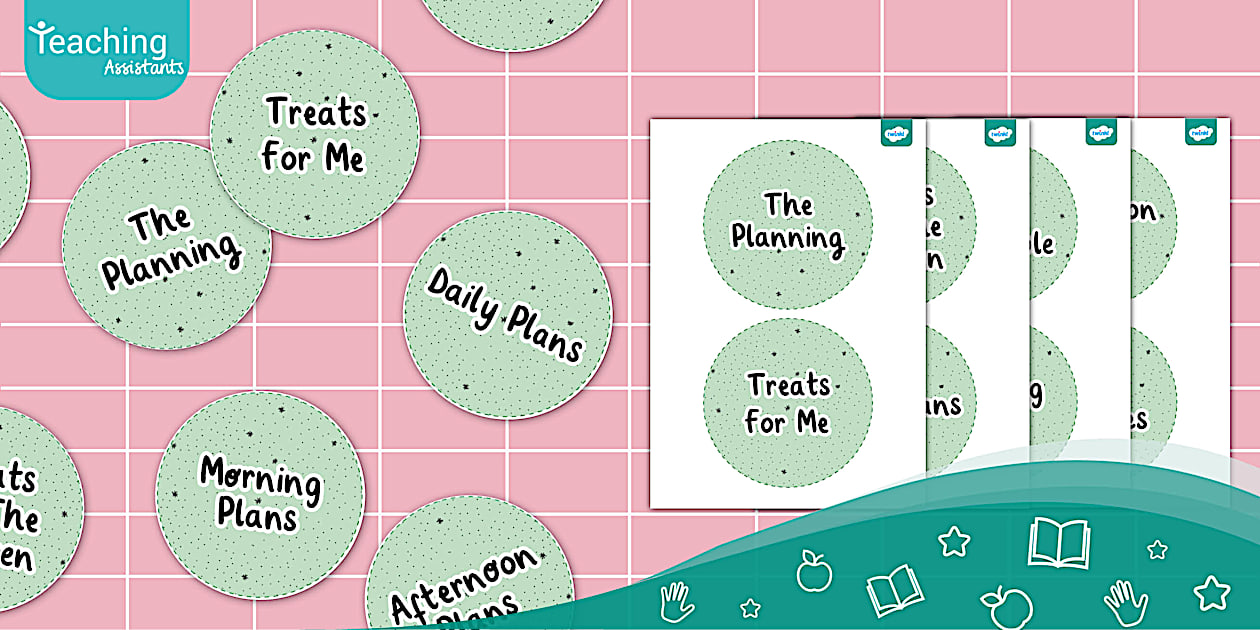 TA Desk Organisation Circle Cut-outs | Classroom Organisation & Display