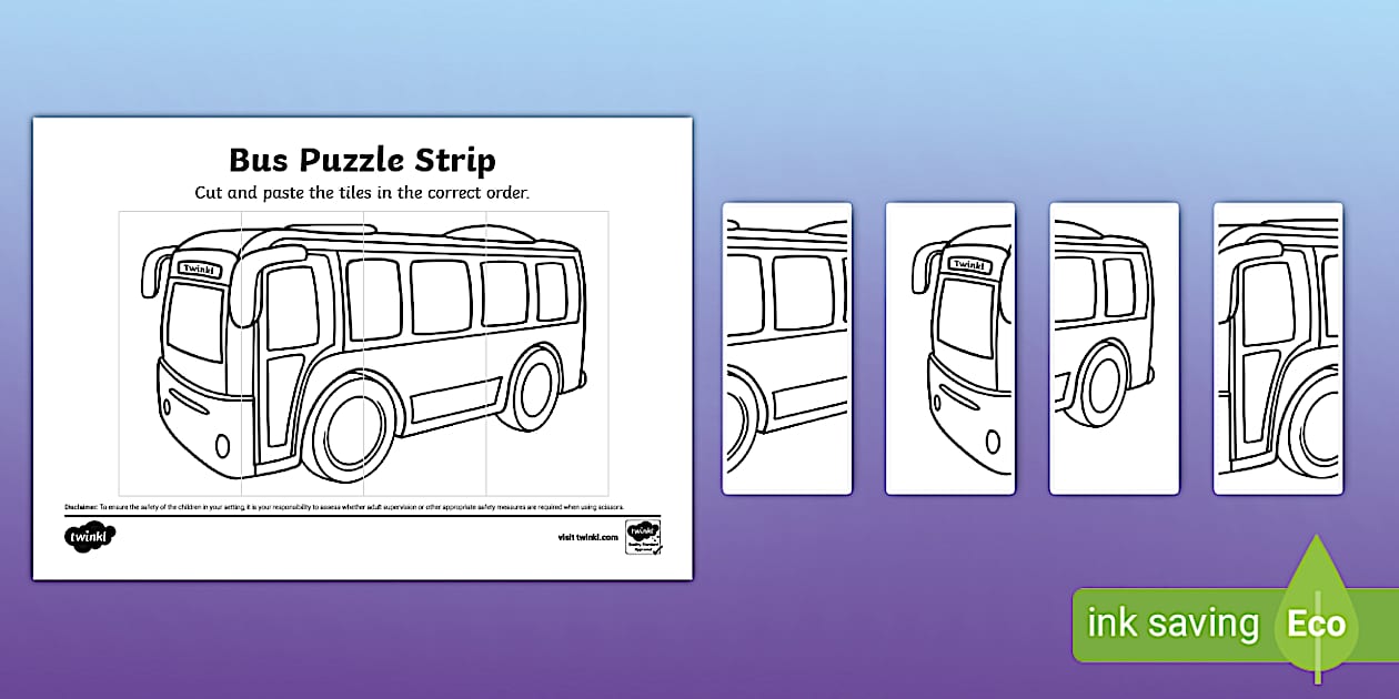 Bus Puzzle Strip (Teacher-Made) - Twinkl