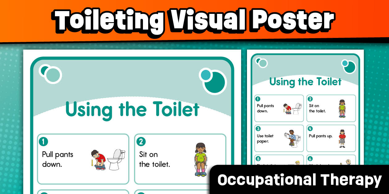 Toileting Visual Poster for Occupational Therapy and Life Skills Routines