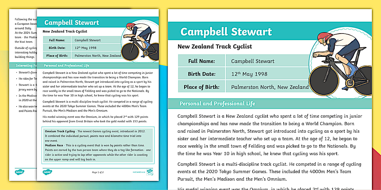 Campbell Stewart Fact File (teacher made) - Twinkl