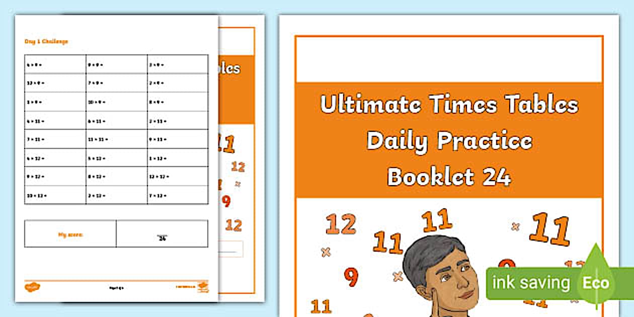 Ultimate Times Table Daily Practice Booklet 24 - Twinkl