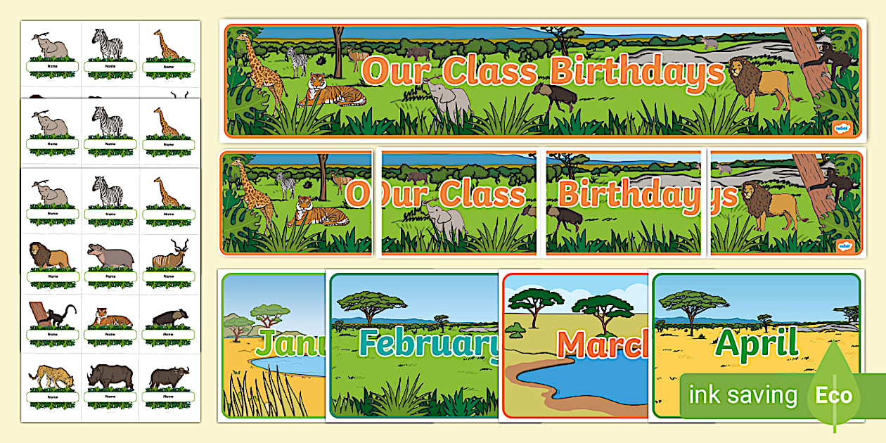 Safari Birthday Display Pack - KS1 (teacher made) - Twinkl