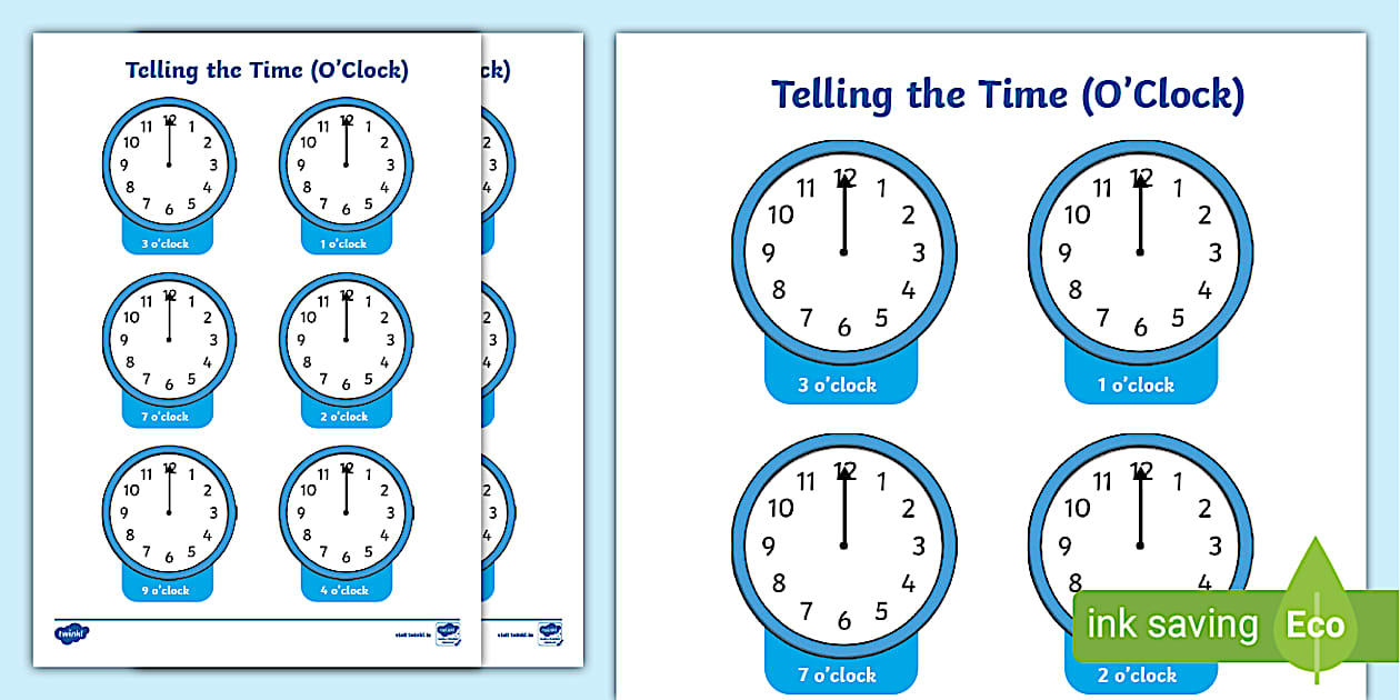 Telling the time (o'clock) Activity Sheet - Twinkl