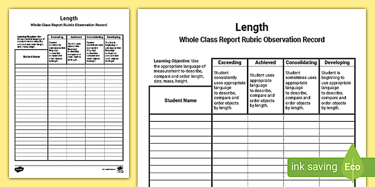 Length EYLF Assessment Rubric/Guide to Making Judgement