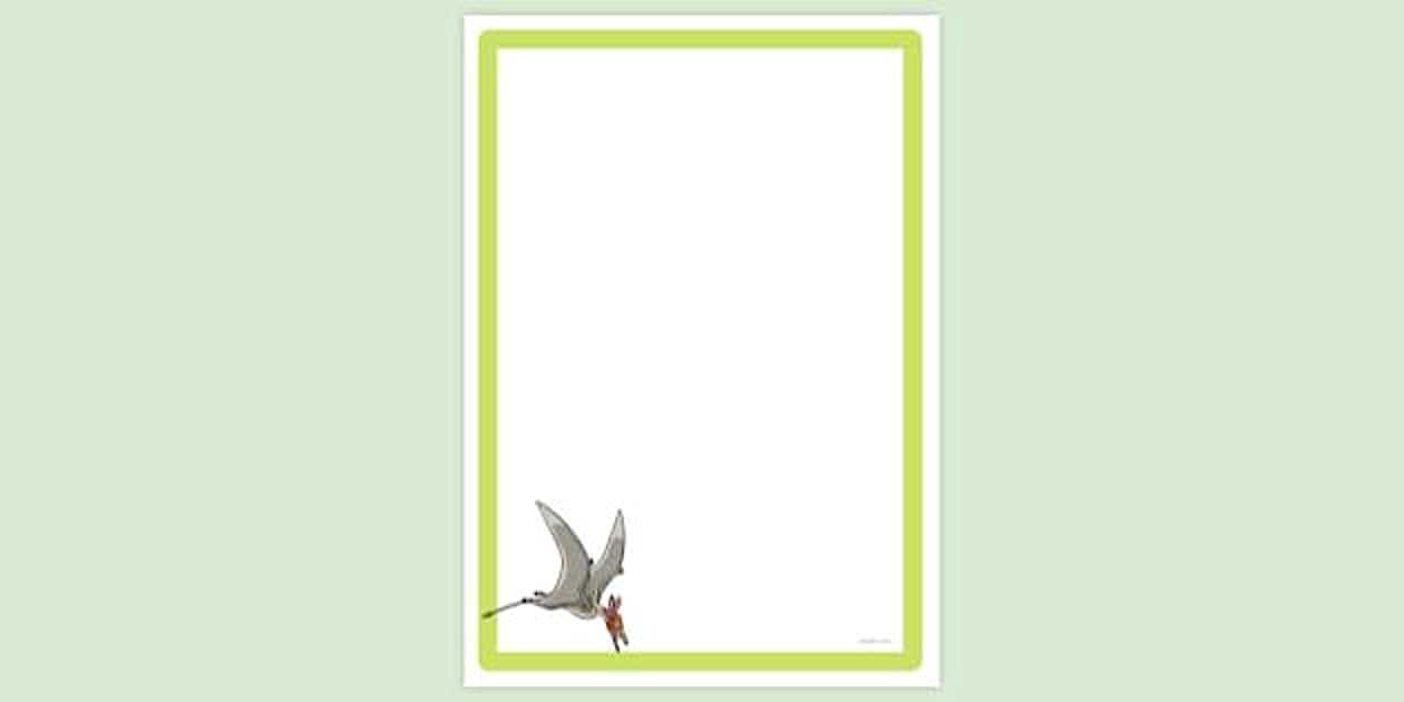 Simple Blank Pterosaur with Ears Page Border | Twinkl