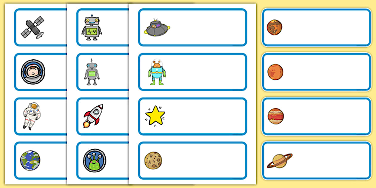 Editable Drawer Space-Themed Name Label Printables - Twinkl