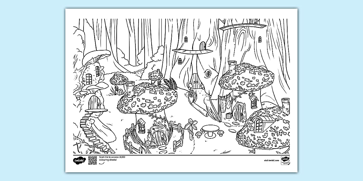 Magical Forest Colouring Sheet (teacher made) - Twinkl