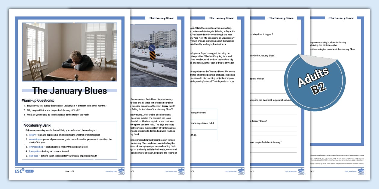 ESL The January Blues (teacher made) - Twinkl