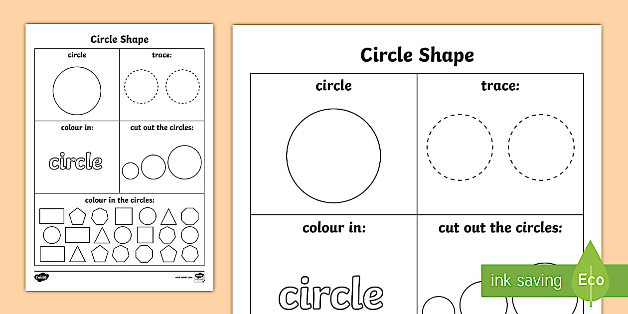 Circle Worksheet Homeschool Maths Activity - Twinkl