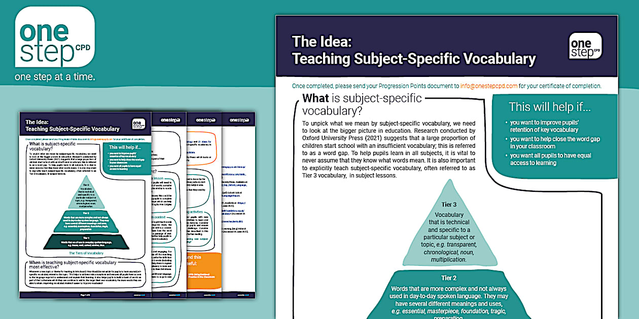 CPD: Teaching Subject-Specific Vocabulary (teacher made)