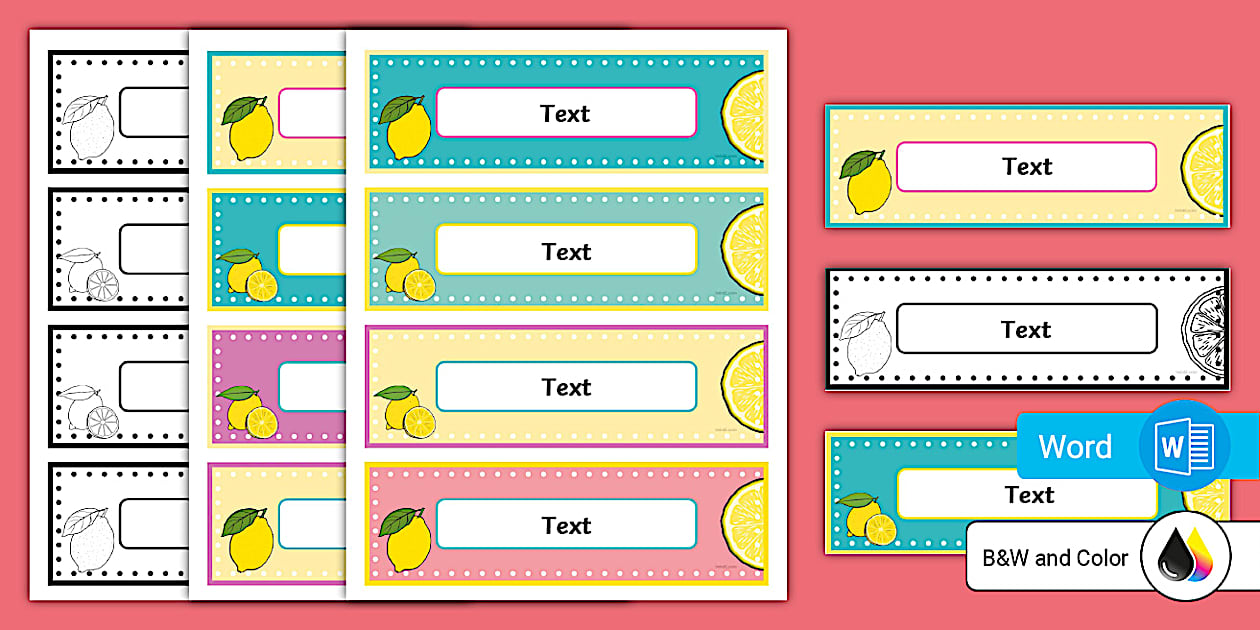 Editable Lemon Theme Labels (teacher made) - Twinkl