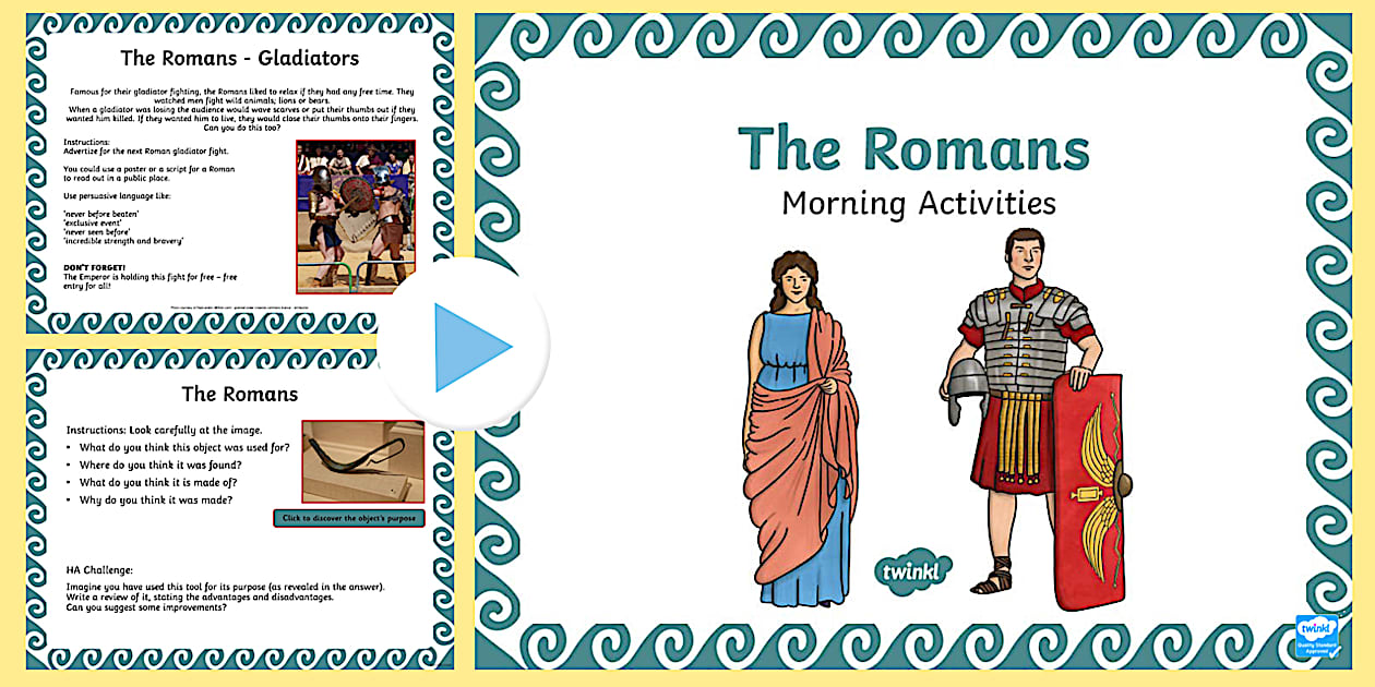 Romans Morning Activities PowerPoint (Teacher-Made) - Twinkl