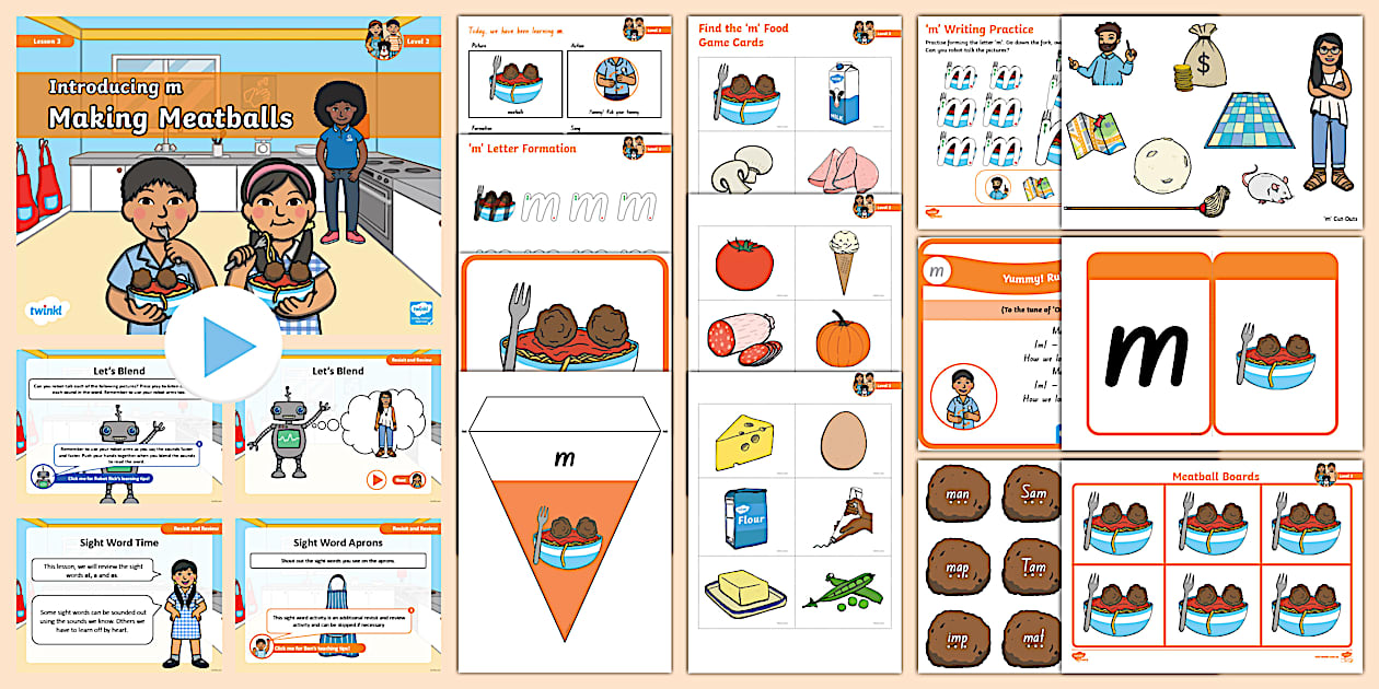 'm' Lesson Pack - Level 2 Week 2 Lesson 3 (teacher made)