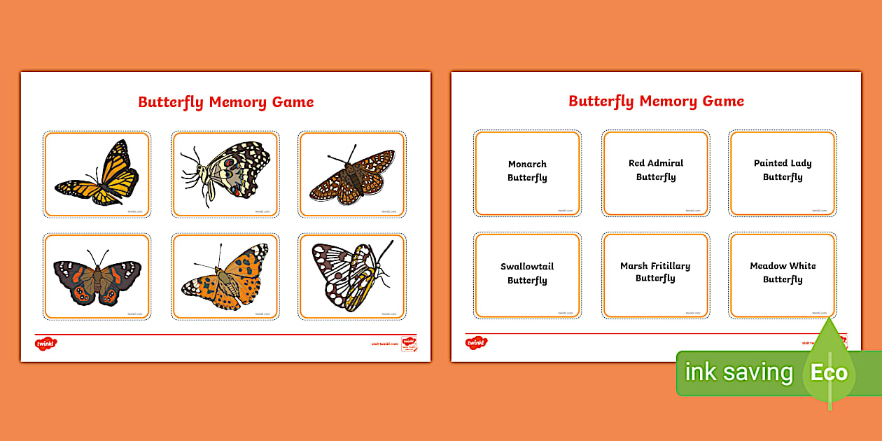 Butterfly Memory Game (teacher made) - Twinkl