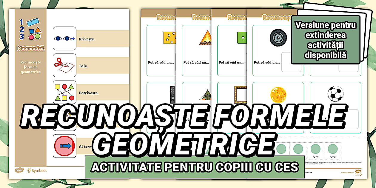 Recunoaște formele geometrice Activitate pentru copii cu CES