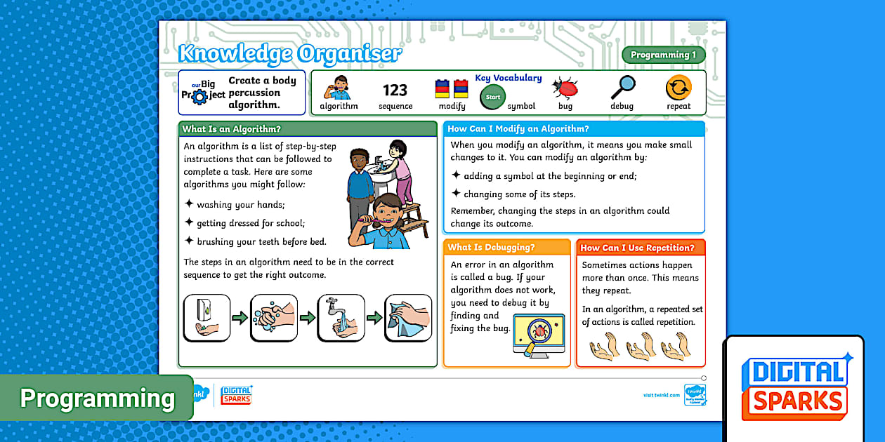 Digital Sparks: Programming 1: Knowledge Organiser Pack