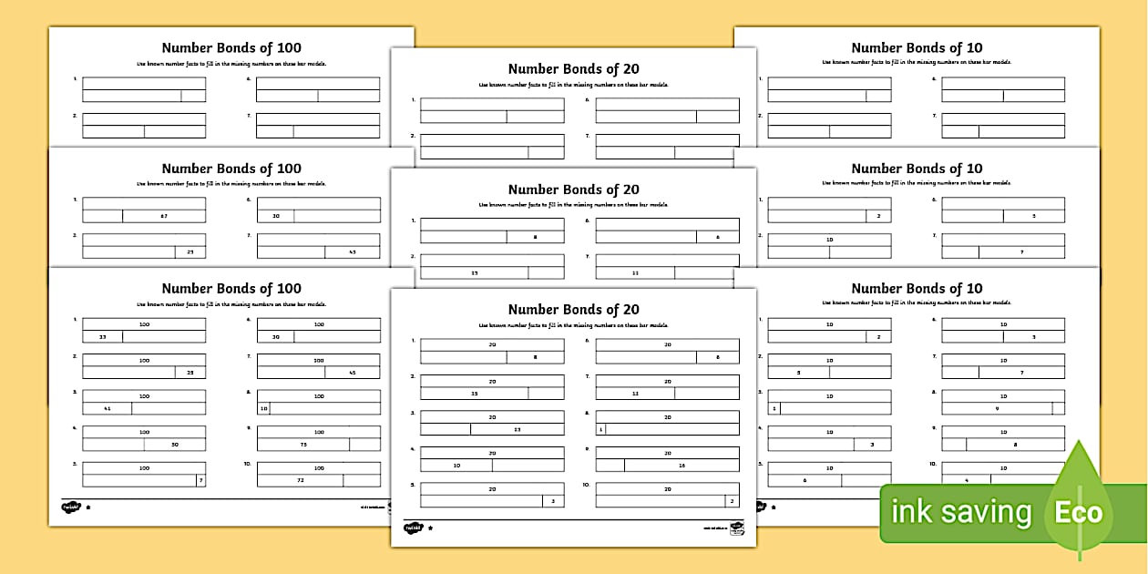 Editable Bar Modelling Number Bonds Bumper Pack - Twinkl