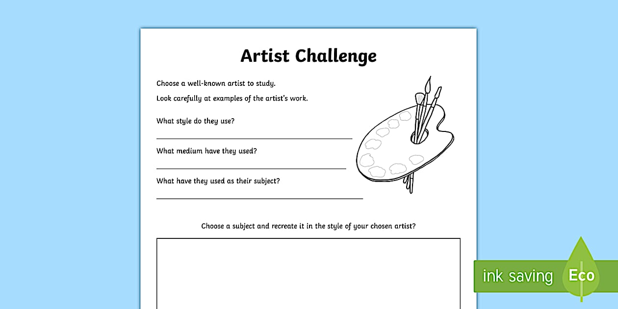Artist Challenge Worksheet / Worksheet (teacher made)