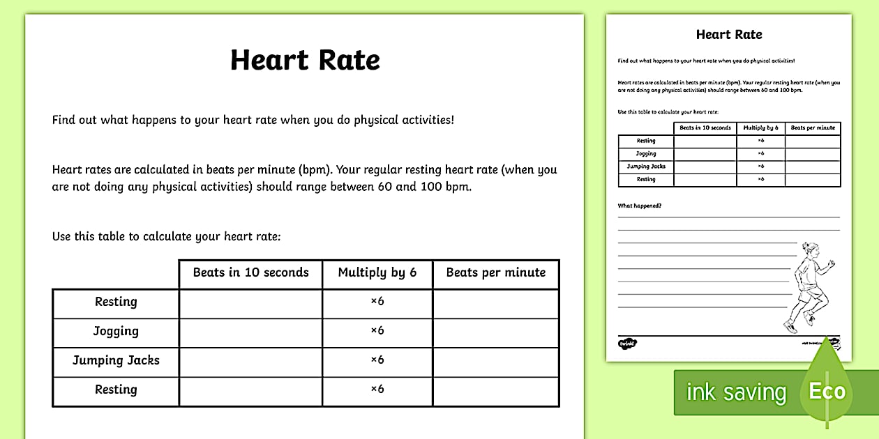 Editable Heart Rate Activity (teacher made) - Twinkl