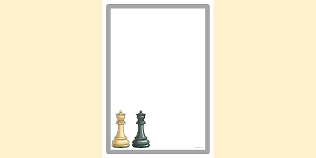 Simple Blank Queen Chess Piece Border | Page Border | Twinkl