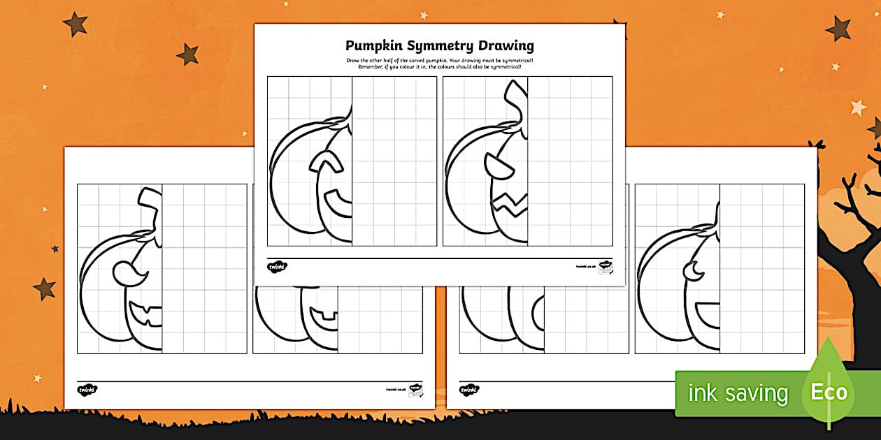 Pumpkin Symmetry Drawing Worksheet / Worksheets - Twinkl