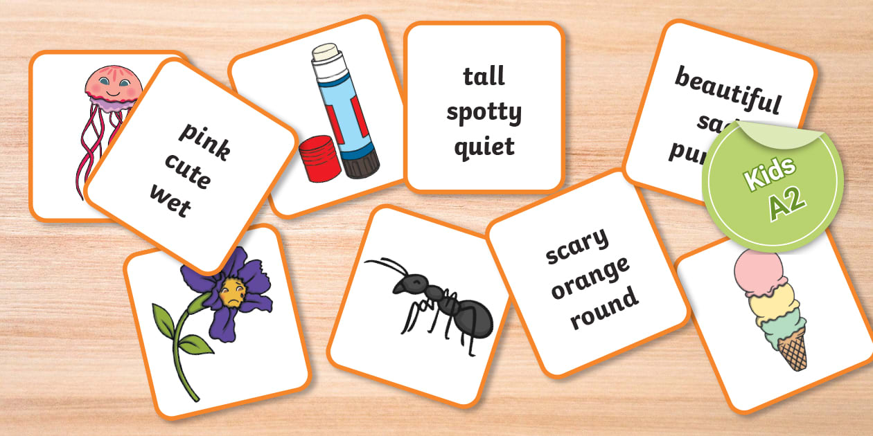 ESL Adjectives Matching Craft [Kids, A2] (teacher made)