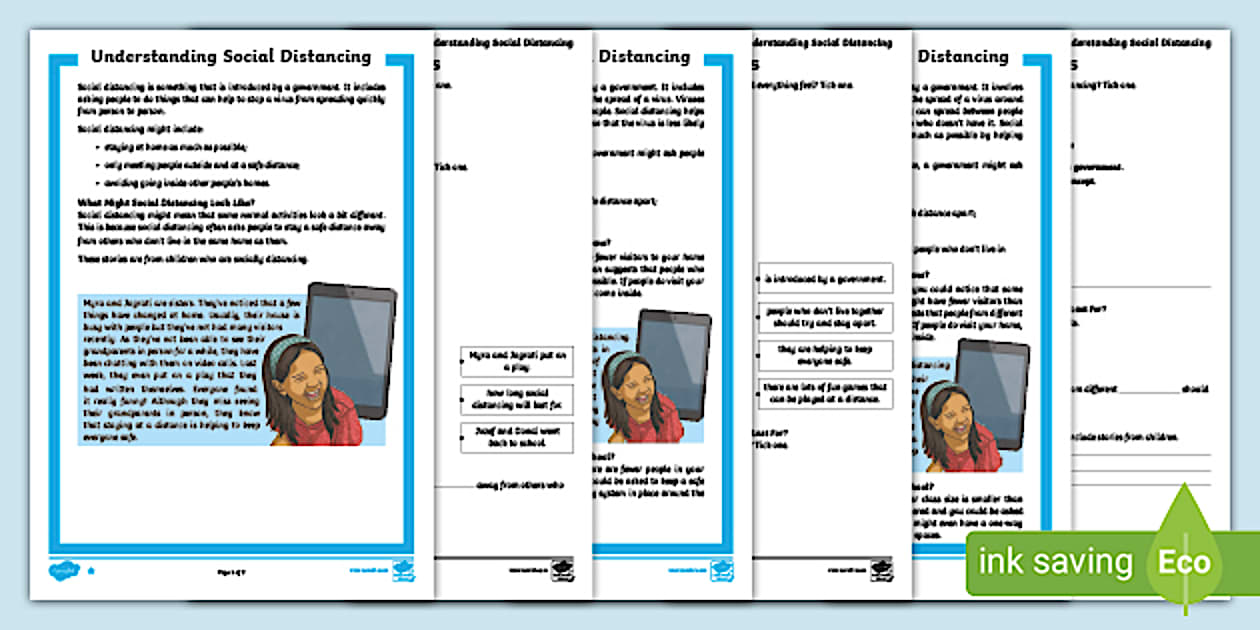 LKS2 Understanding Social Distancing Differentiated Reading Comprehension