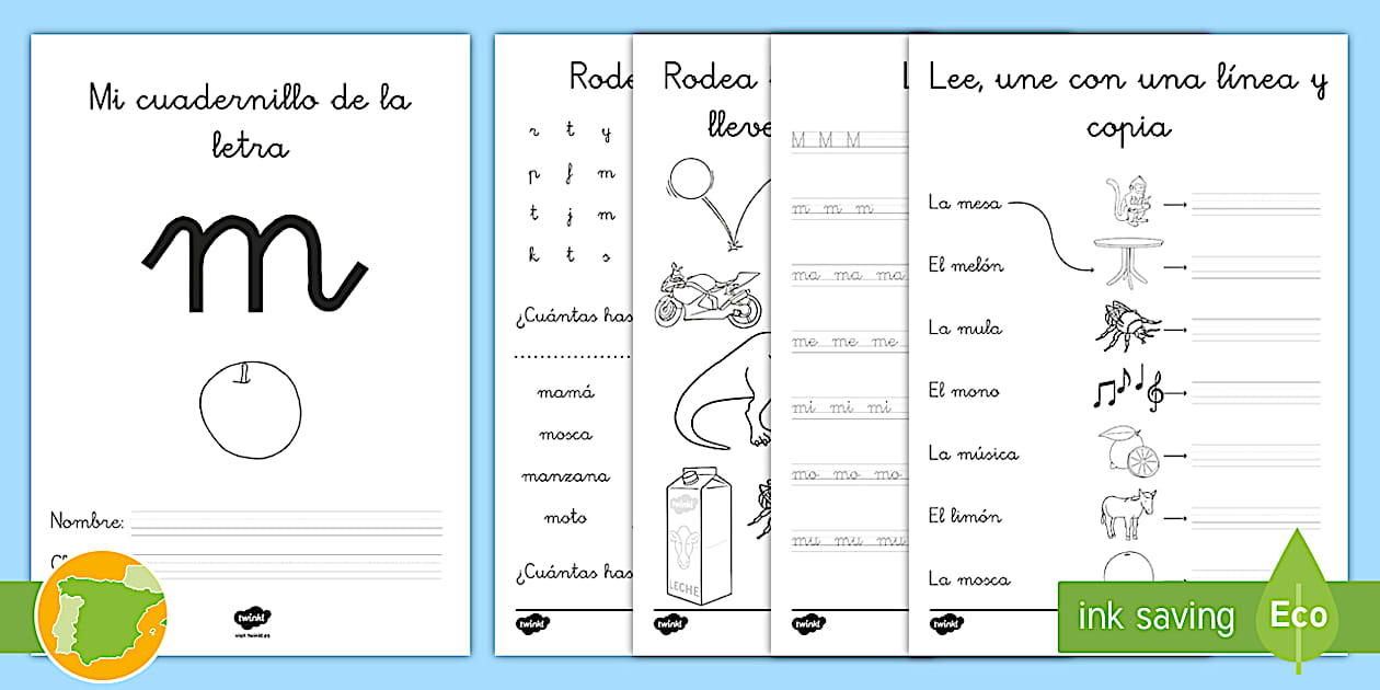 Actividades con la letra M para niños de preescolar