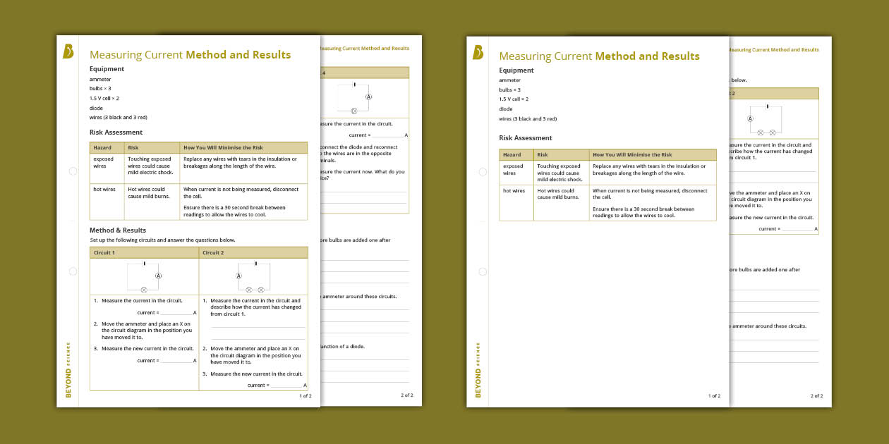 Measuring Current Practical Activity (teacher made) - Twinkl