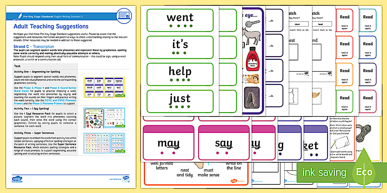 Pre-Key Stage Standards English Writing Standard 5 Strand C Resource Pack