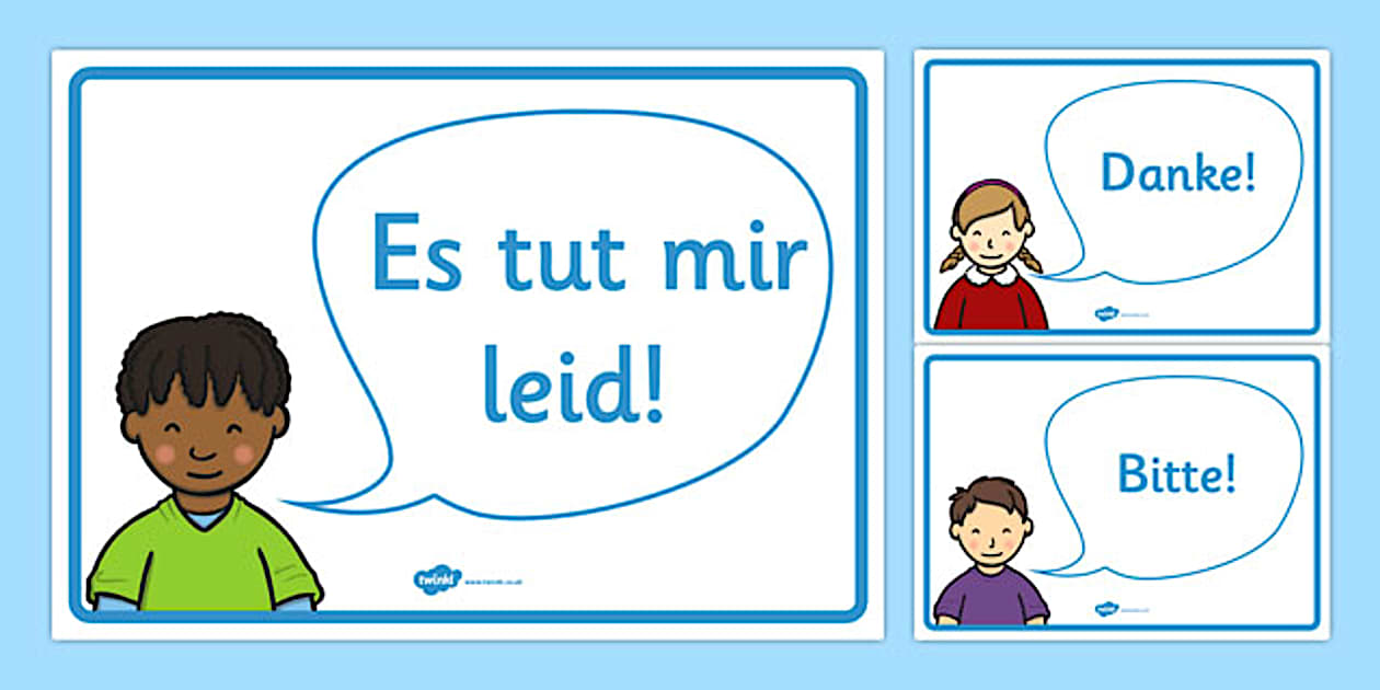 Golden Manners Words Display Posters German - Twinkl