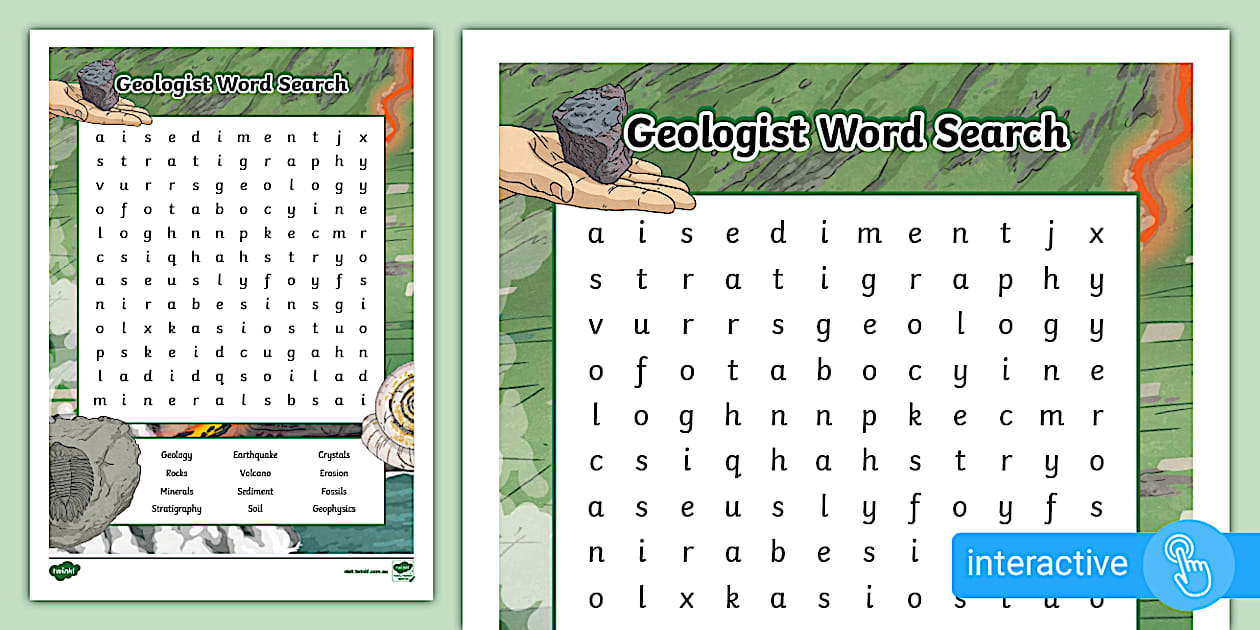 Geologist Word Search - Primary Education Resources - Twinkl